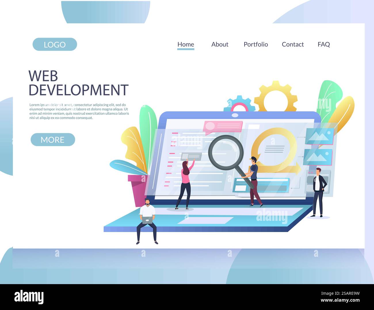 Web development vector website template, web page and landing page ...