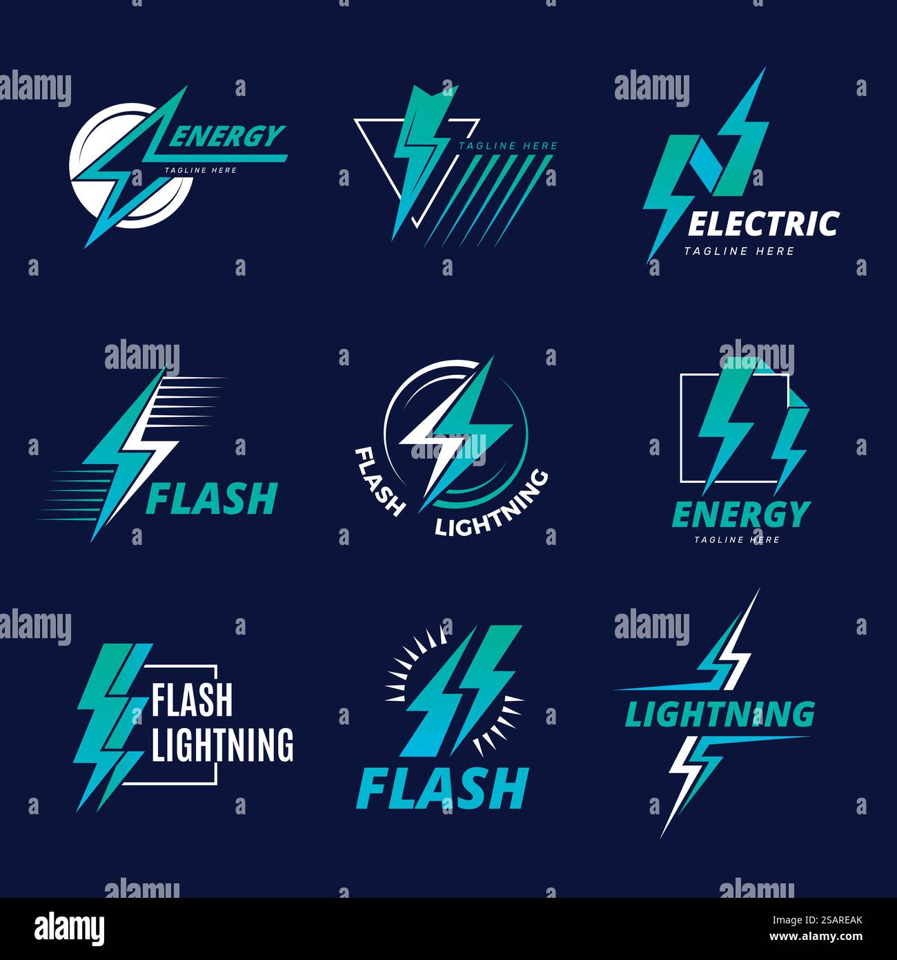 Lightning bolt logo. Electricity and flash symbols power emblem strong ...
