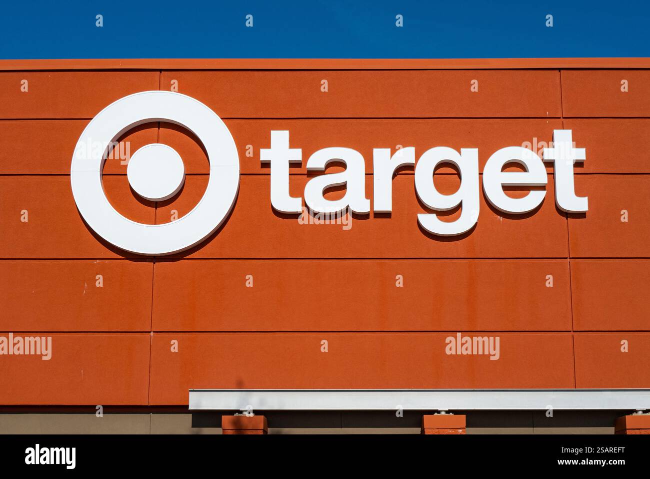 Closeup of a Target sign. Activists are calling for a boycott of Target ...