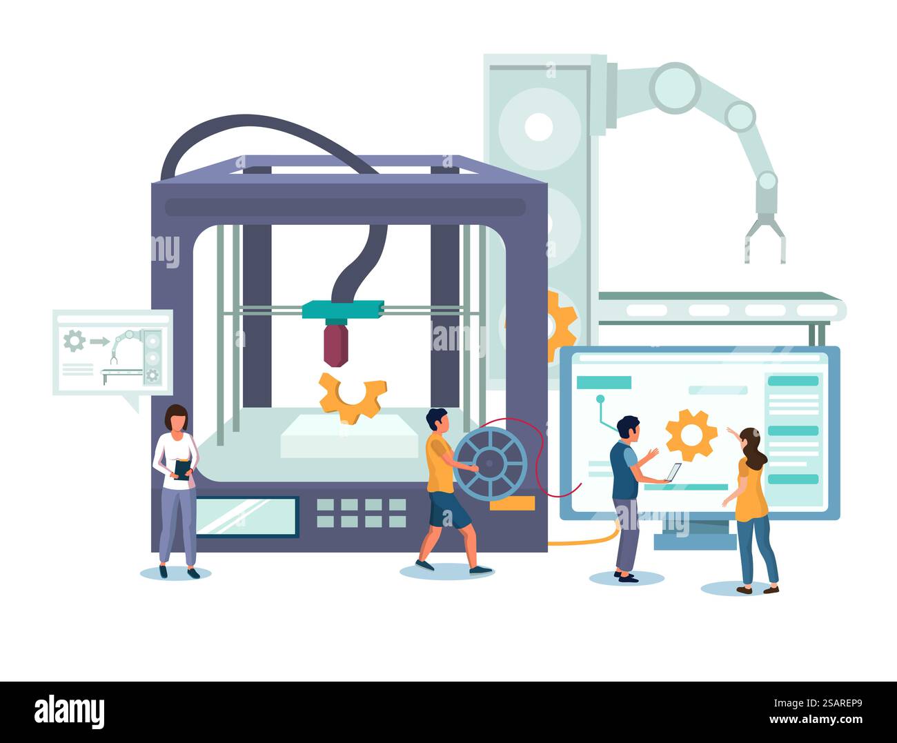 3d Printer Building Object From Digital Computer Model Hi Res Stock