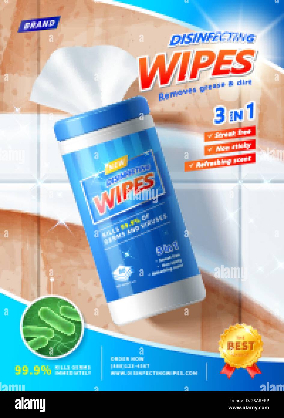 Wet wipes ad poster template Stock Vector Image & Art - Alamy