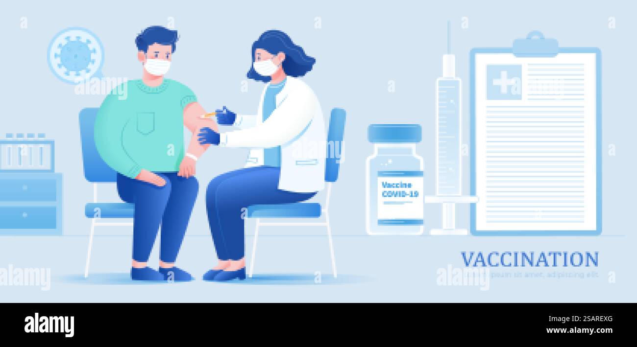 Injection vaccine against virus Stock Vector Images - Alamy