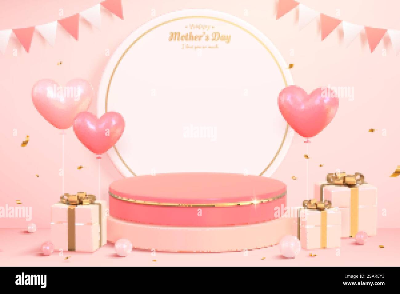 Gift box balloons 3d Stock Vector Images - Alamy