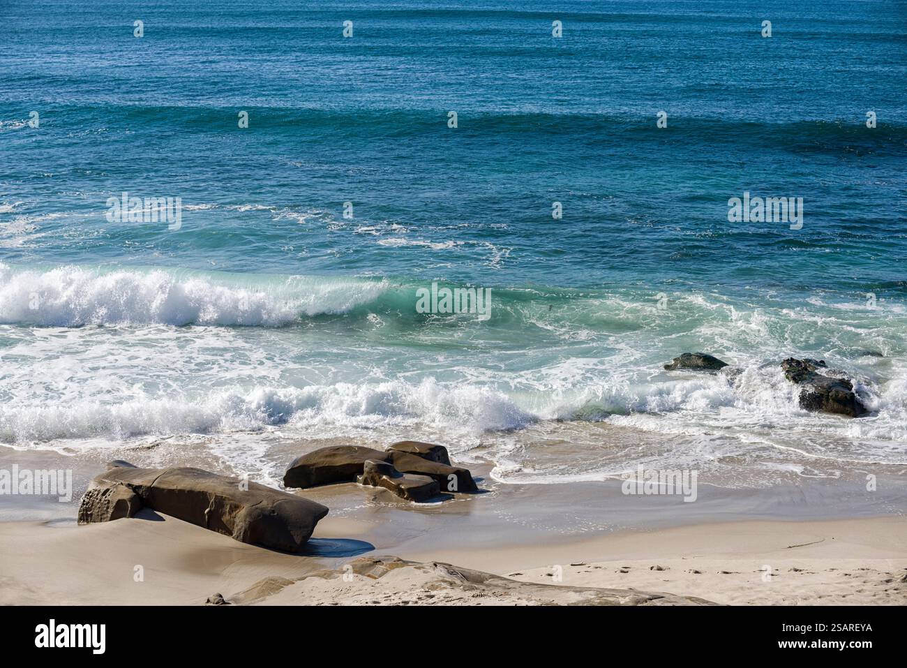 Beautiful scene at Windansea Beach in La Jolla, California Stock Photo ...