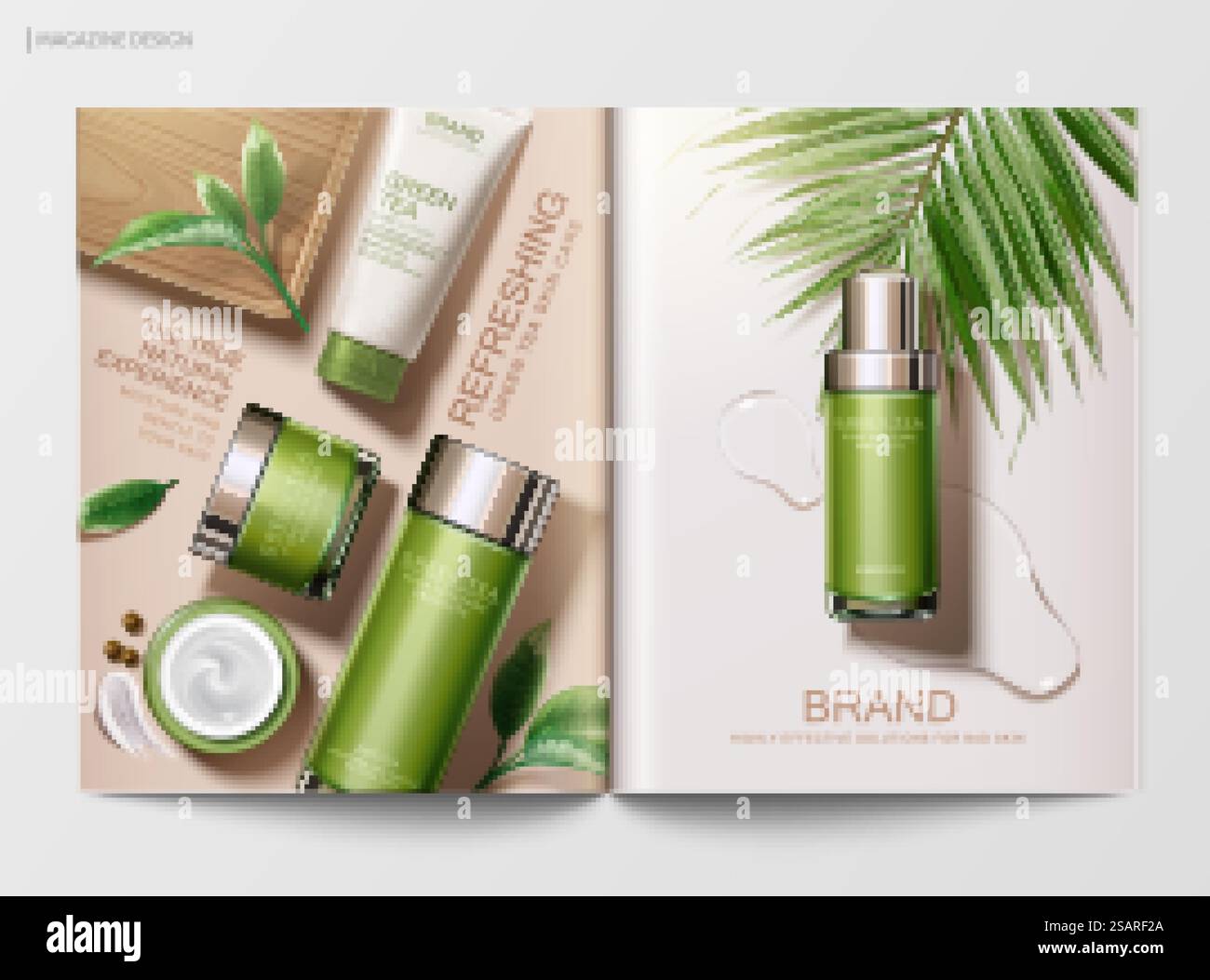 Green tea product magazine template Stock Vector Image & Art - Alamy