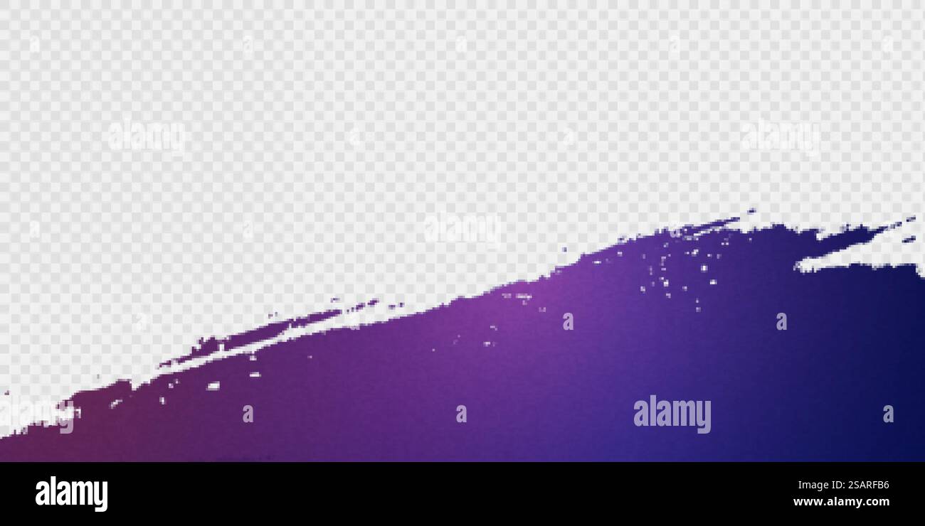 Grunge purple gradient brush stroke isolated on transparent background.. Grunge purple brush ...