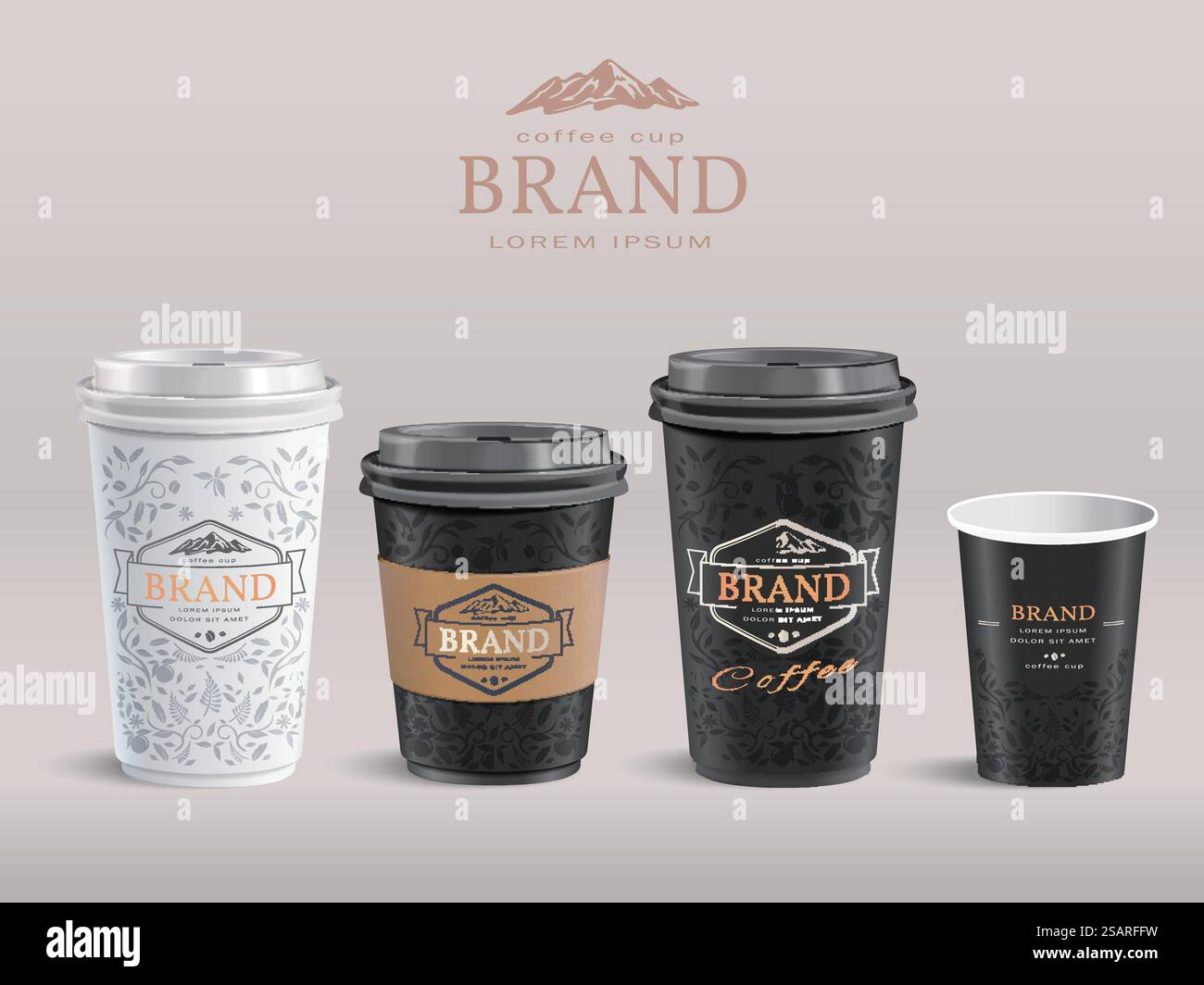 Realistic white coffee cup Stock Vector Images - Alamy