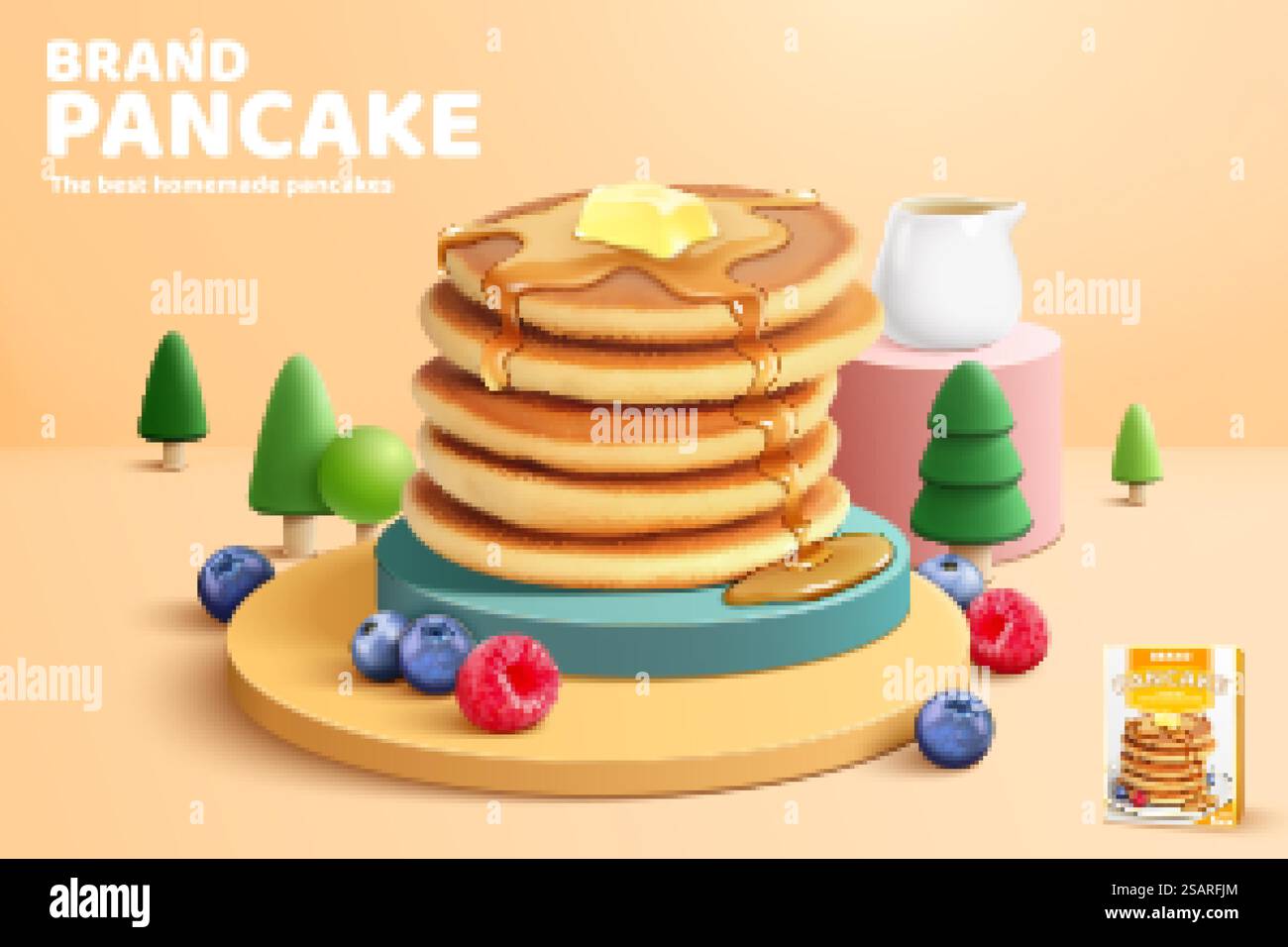 Pancake mix banner ads Stock Vector Image & Art - Alamy