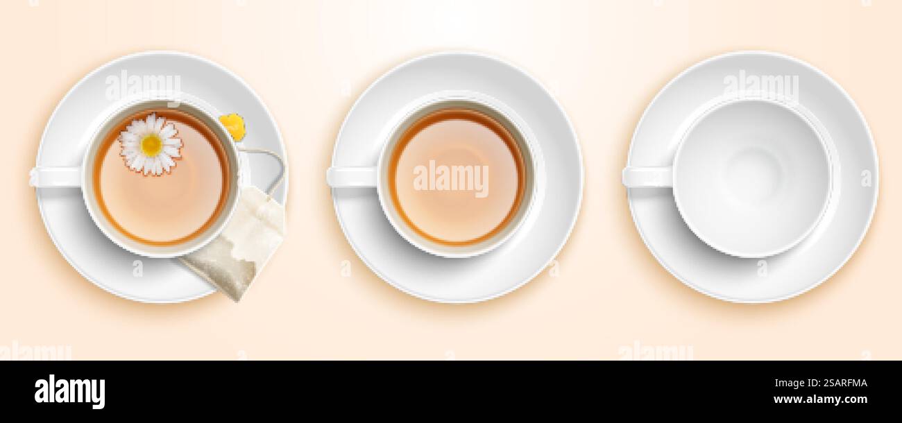 Set of tea cups Stock Vector Image & Art - Alamy