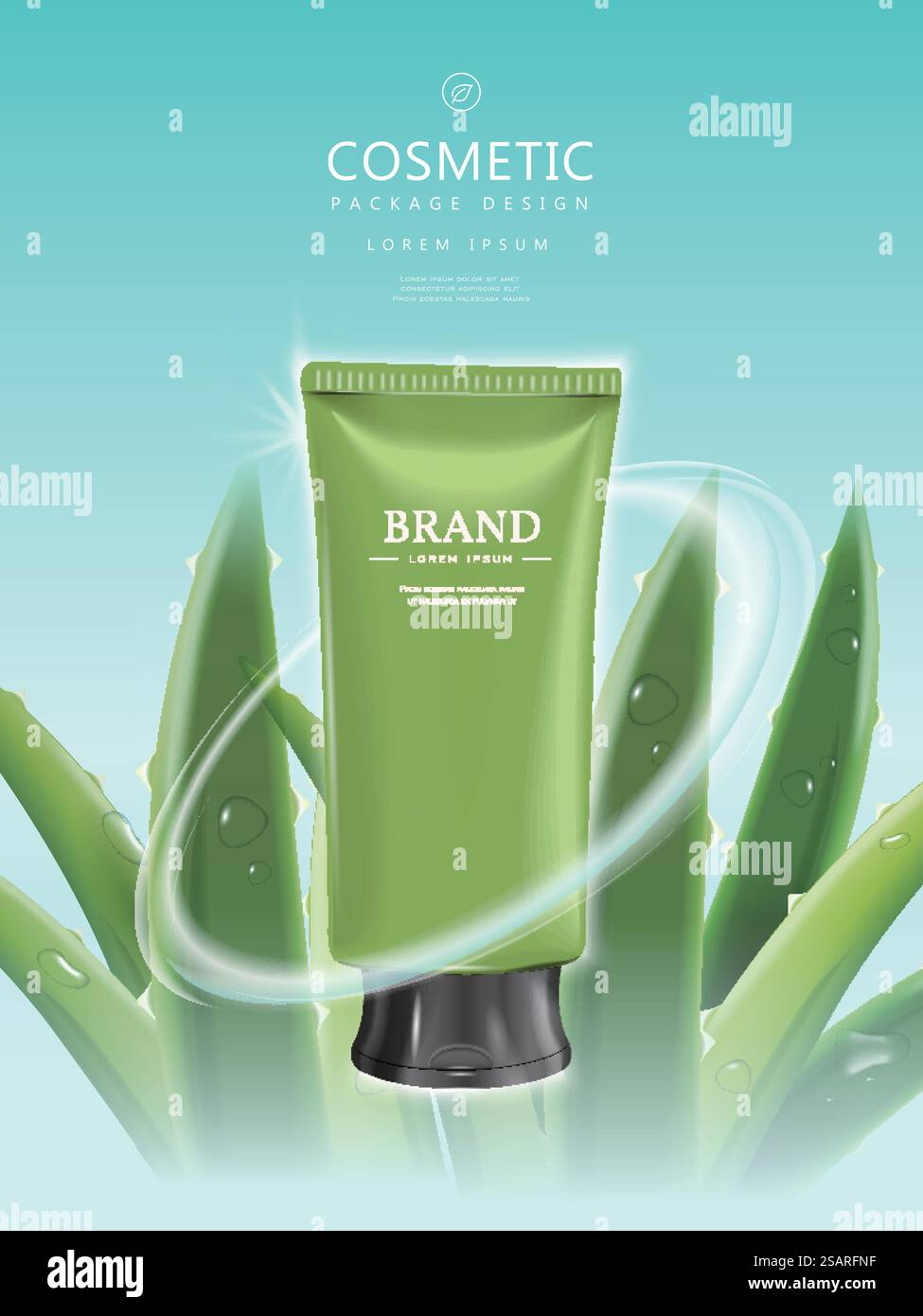 Green cosmetic tube mockup Stock Vector Images - Alamy