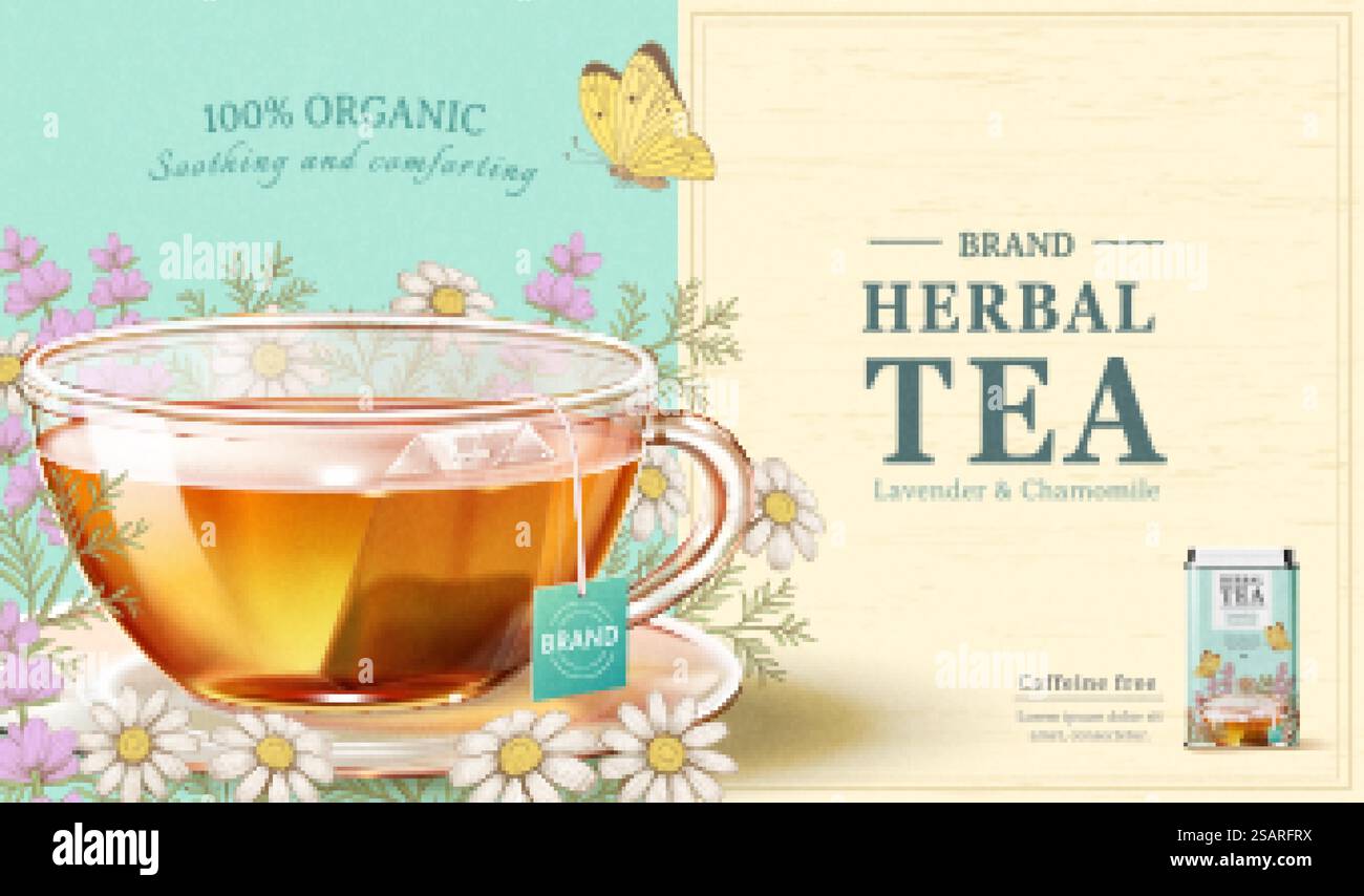 Lavender and Chamomile tea ad Stock Vector Image & Art - Alamy