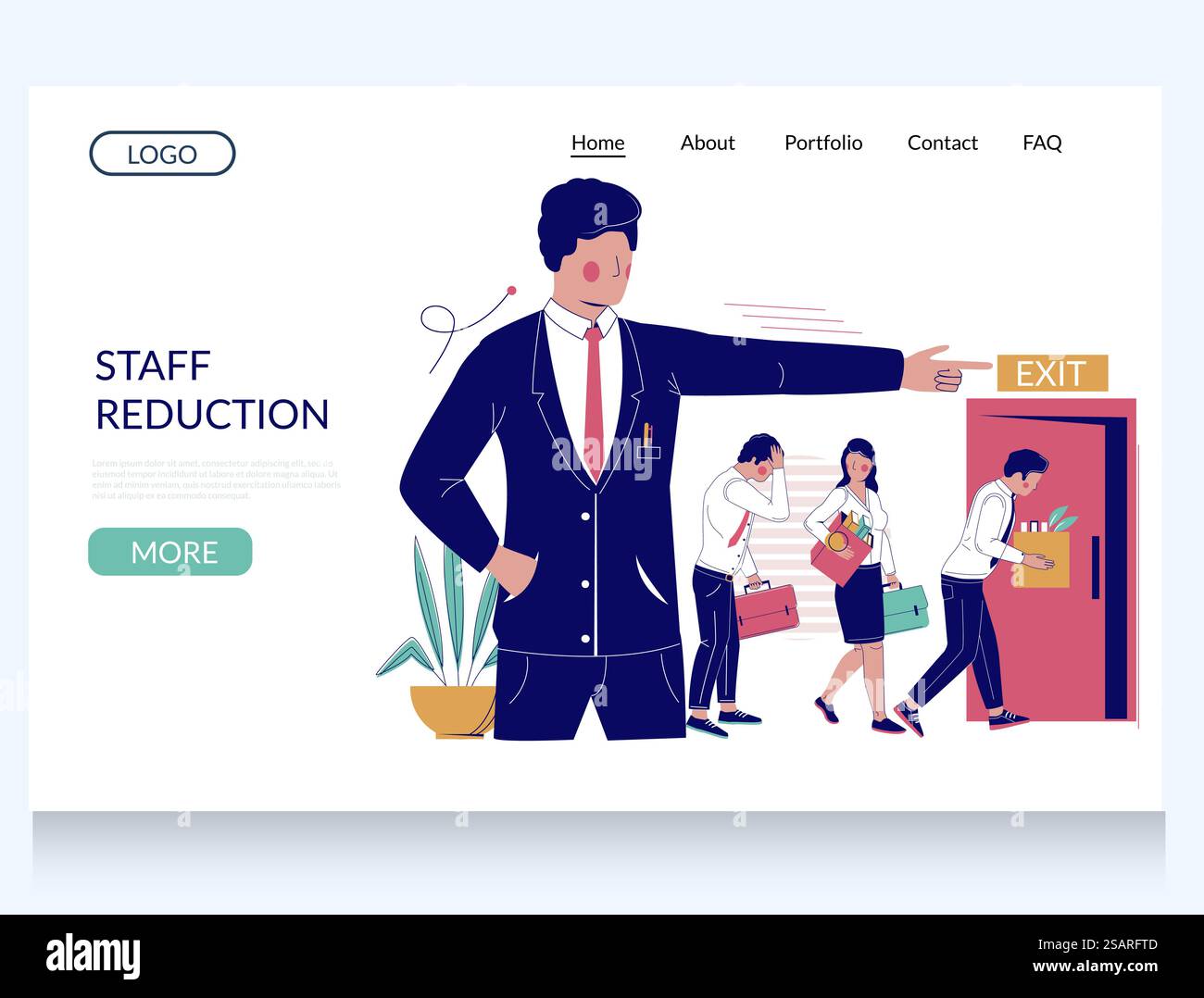 Staff reduction vector website template hi-res stock photography and ...