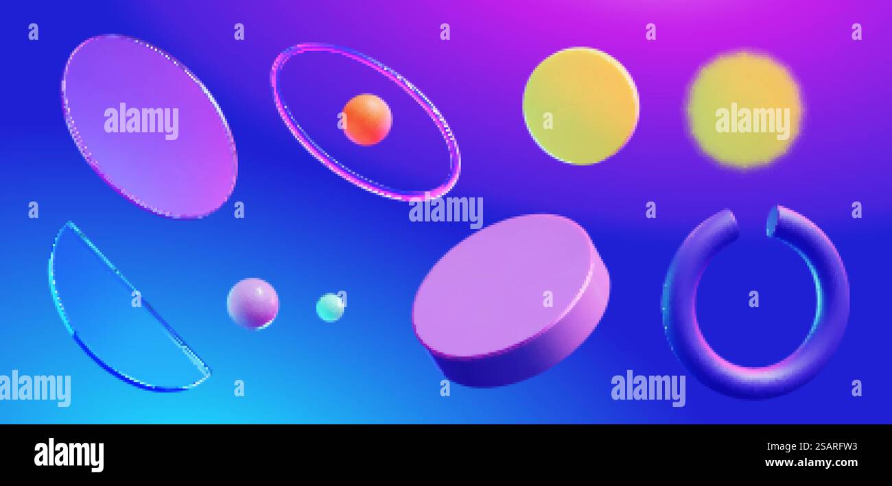 Vector 3d realistic geometrical Stock Vector Images - Alamy