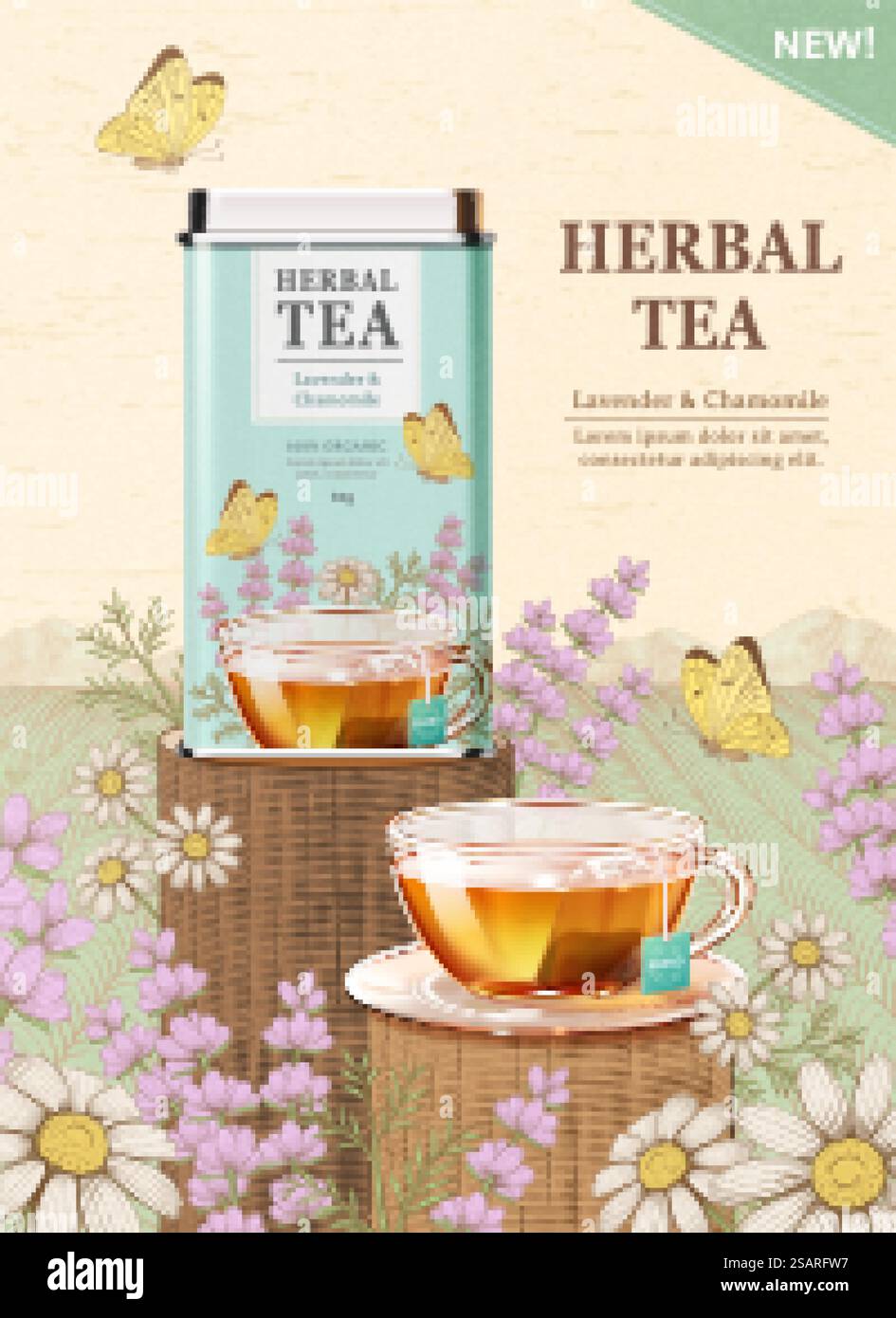 Herbal tea advertisement hi-res stock photography and images - Alamy