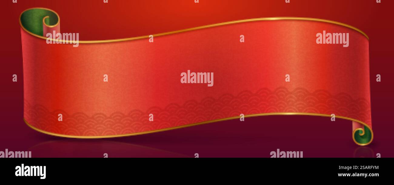 Red traditional wave pattern scroll for design uses. Red traditional ...