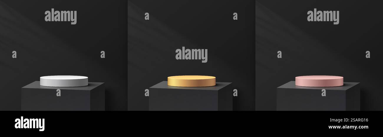 Pink 3d cylinder step Stock Vector Images - Alamy