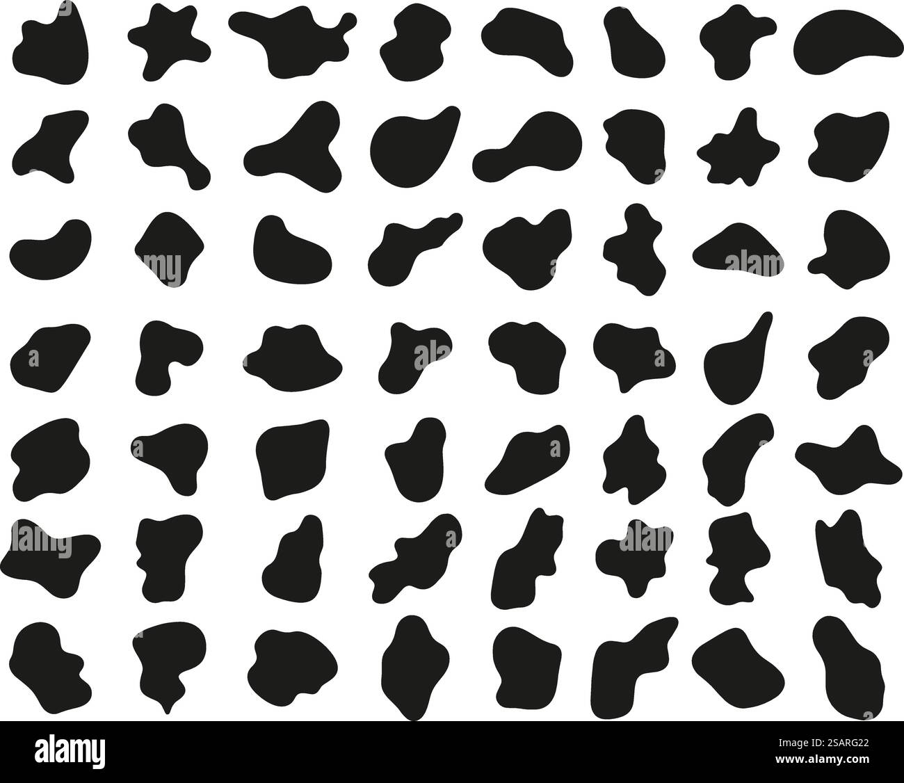 Blob mask shapes. Unique abstract liquid forms, organic black ...