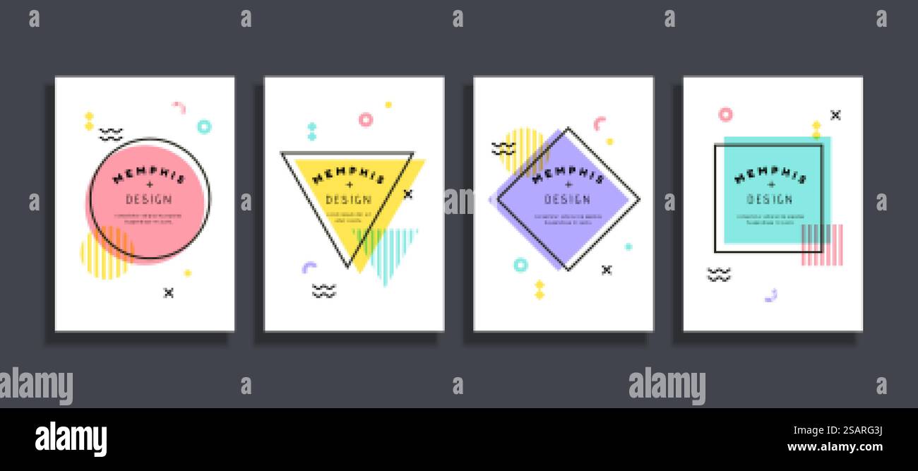 Memphis design geometric shapes hi-res stock photography and images - Alamy
