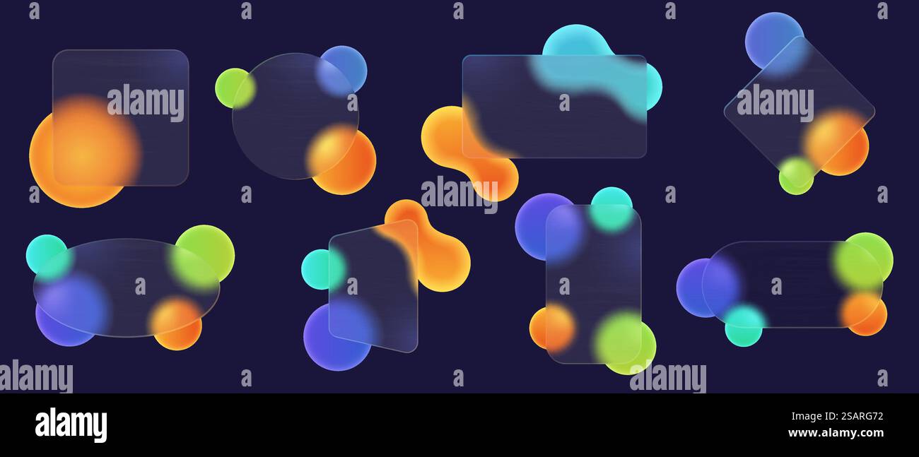 Frosted glass frames. Futuristic glassmorphism app window frame ...