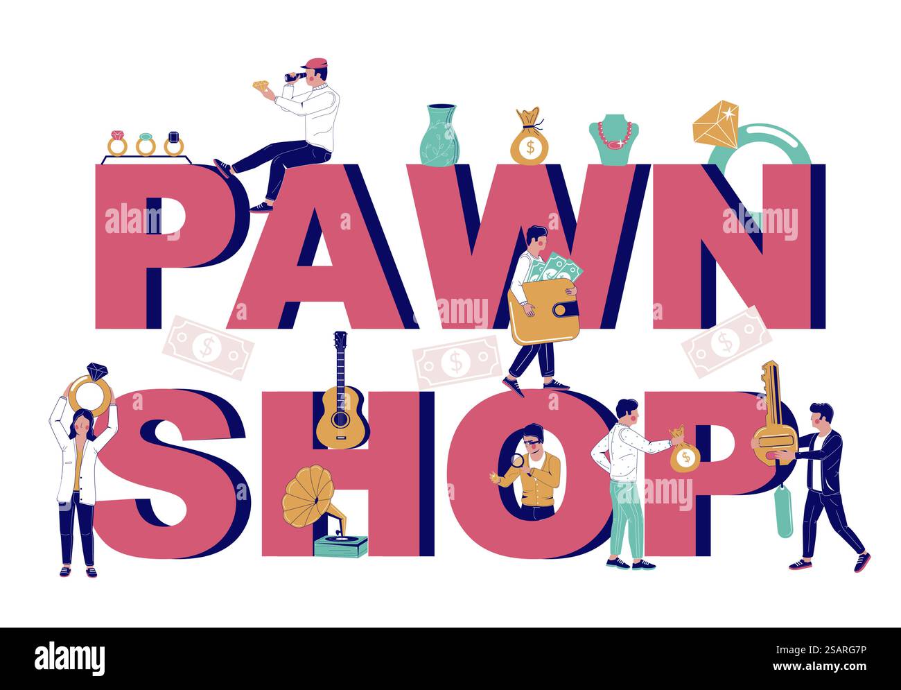 Pawn lending Stock Vector Images - Alamy