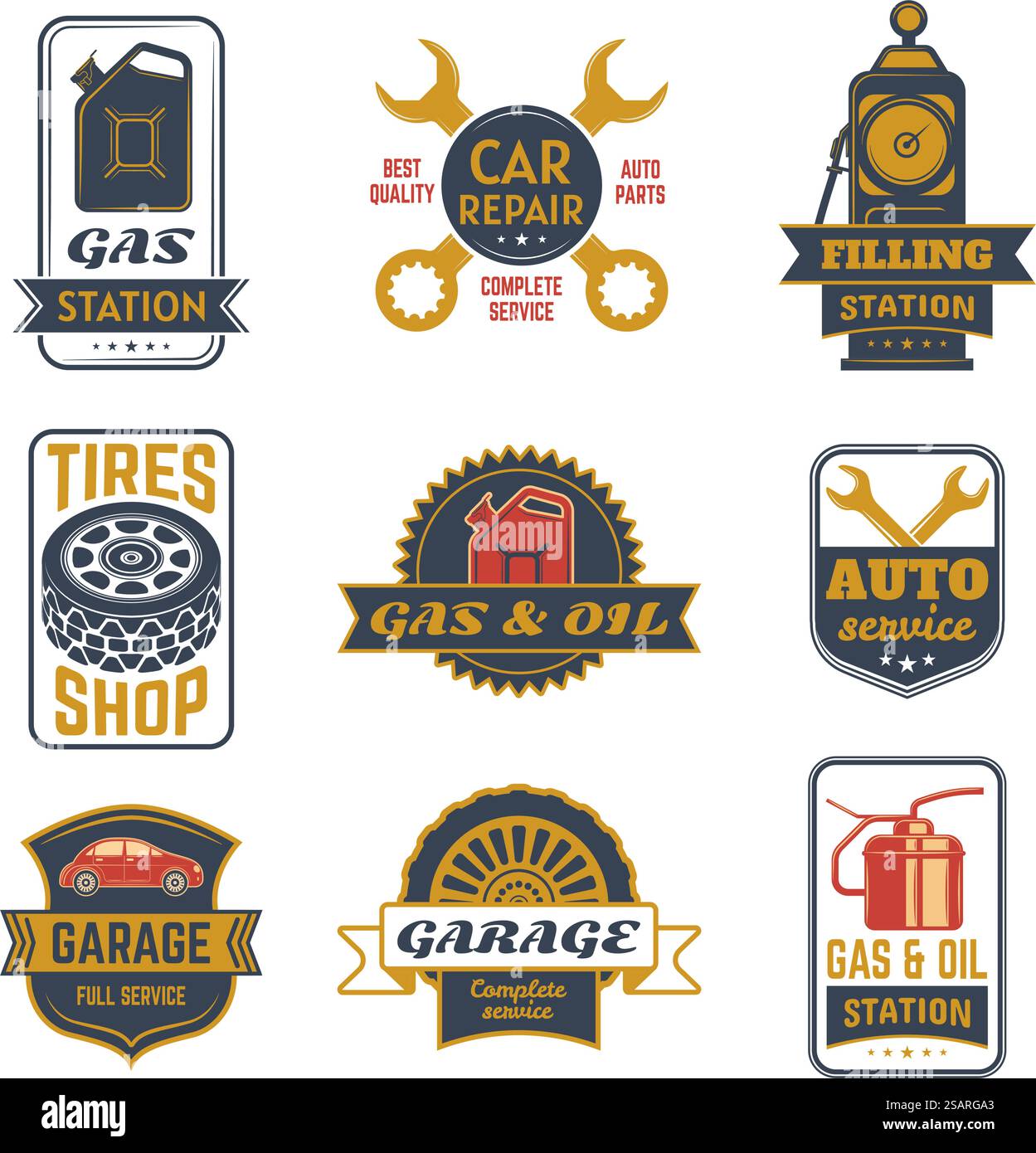 Vintage car gasoline station badges hi-res stock photography and images ...