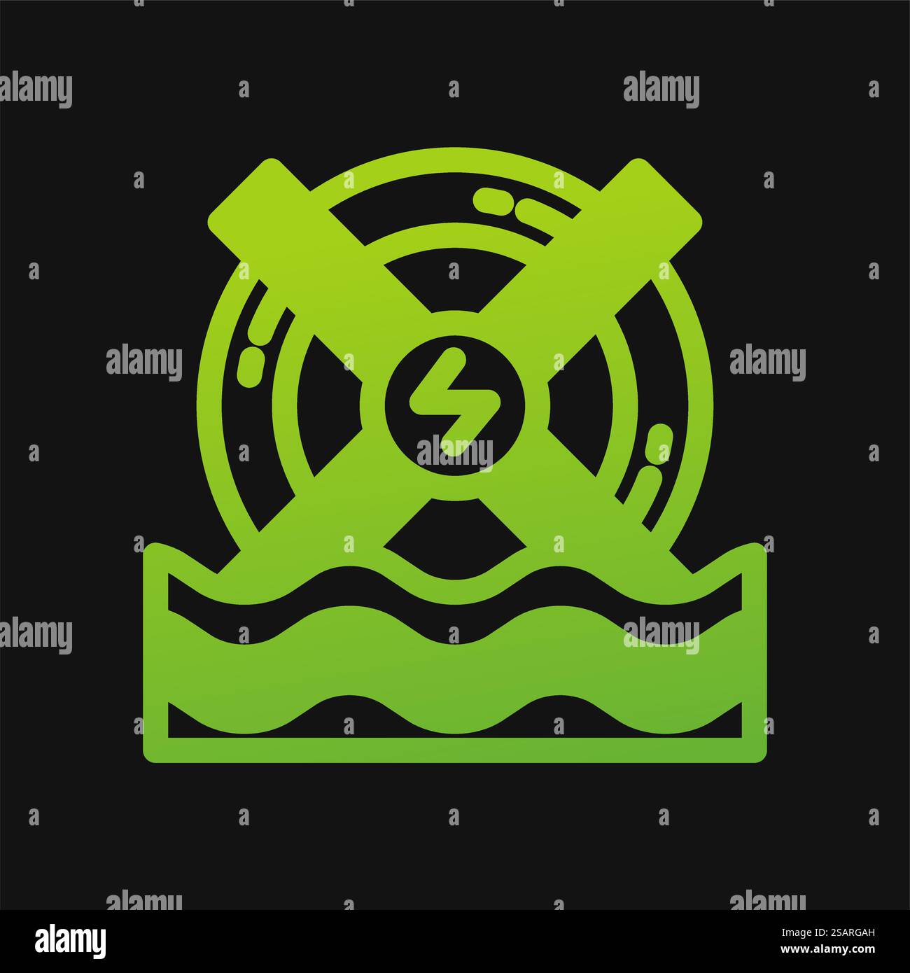 Water wheel icon Glyph color, free energy, ecology, renewable and green ...