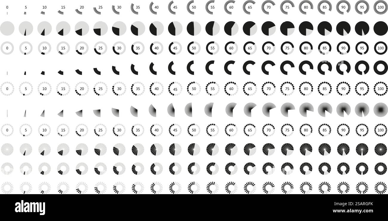 Volume level knob animation. Circle control bar, animated round loader ...