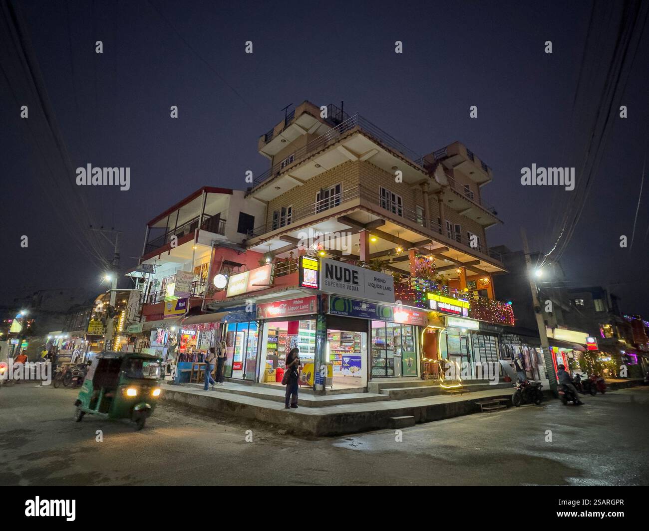 The town of Sauraha ouside of Chitwan National Park, a World Heritage ...