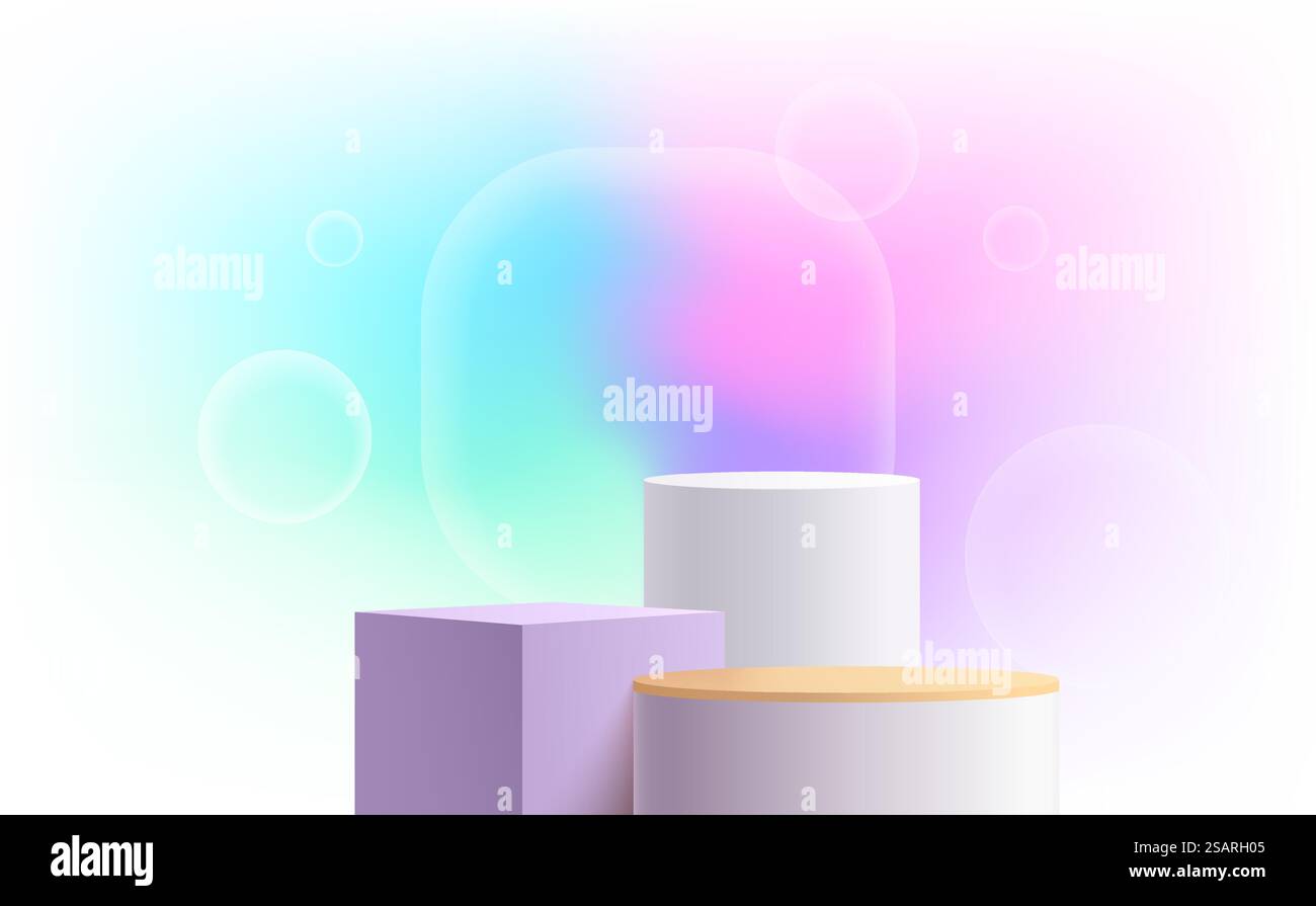 Abstract blue color geometric shape background, modern minimalist mock up for podium display or ...