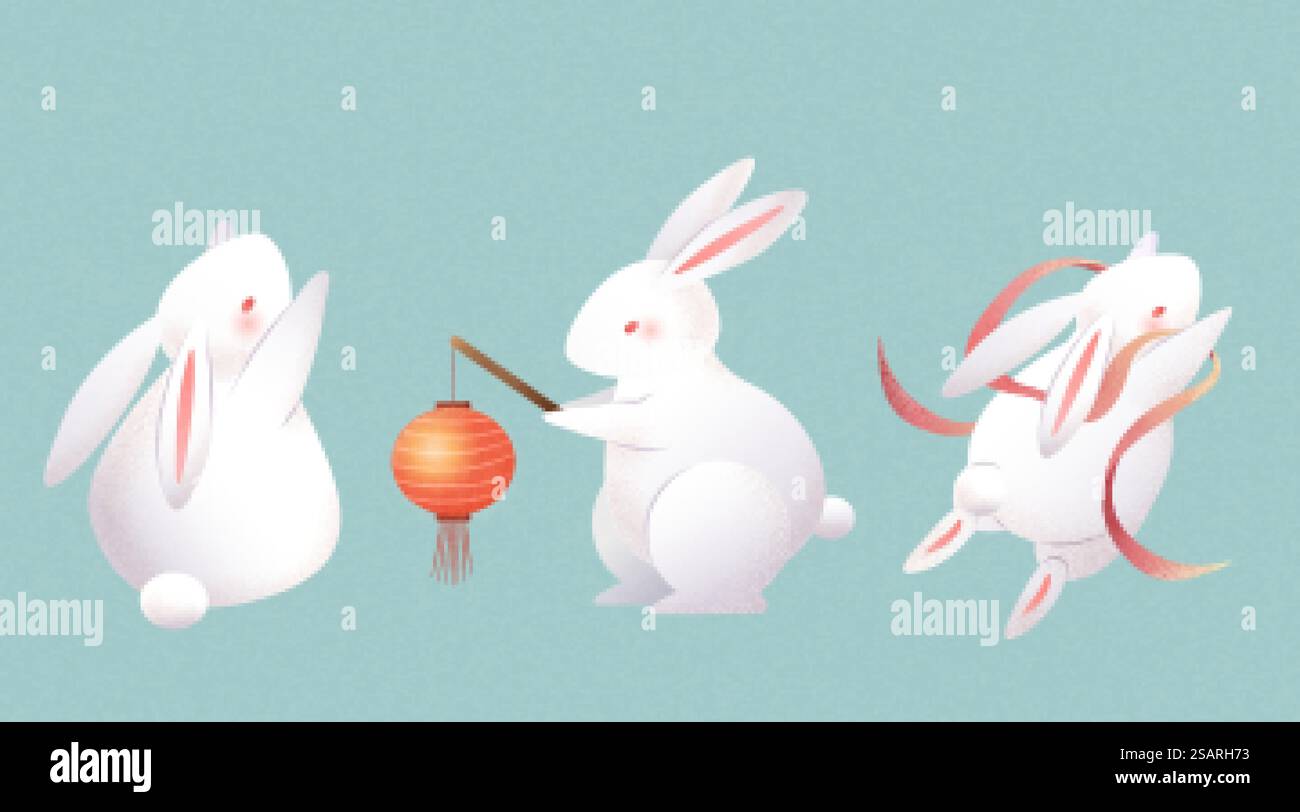 Cute easter bunny set Stock Vector Images - Alamy