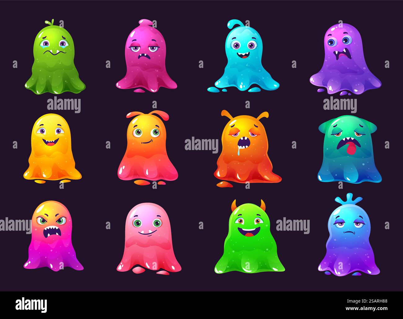 Cartoon slime monsters sticky blob character hi-res stock photography and images - Alamy