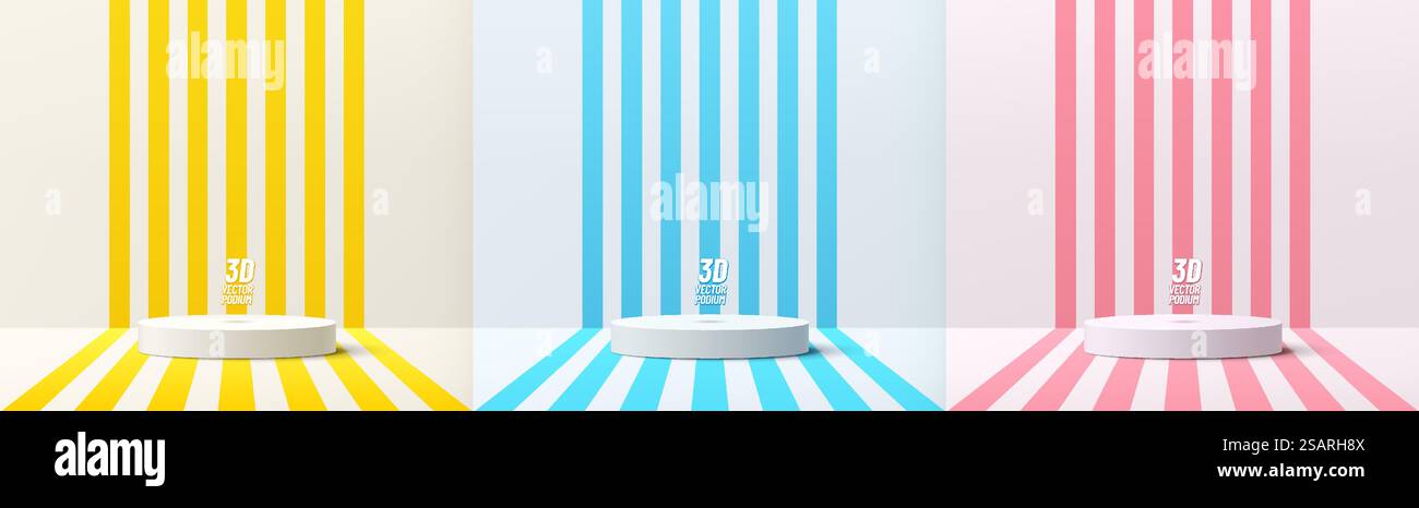 Yellow 3d podium cylinder Stock Vector Images - Alamy