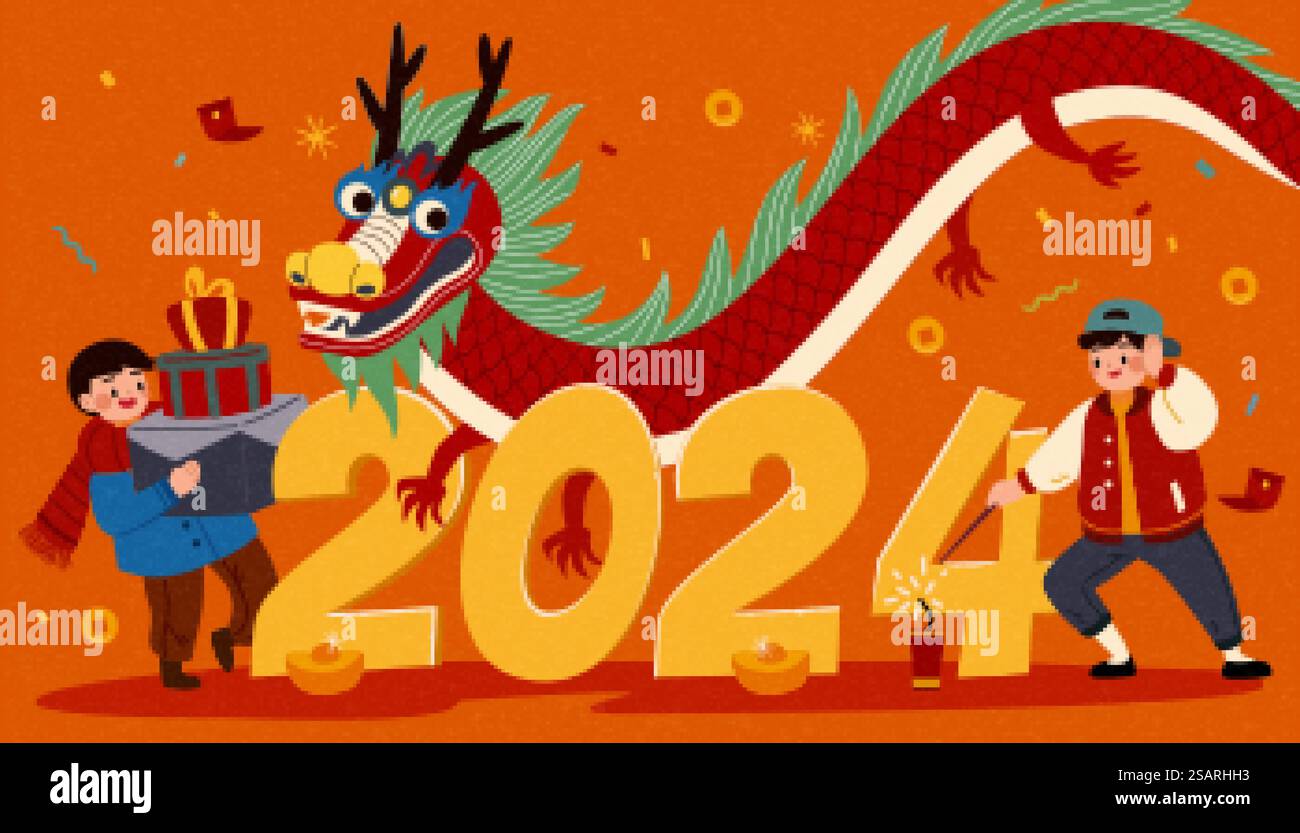 Orange CNY illustration Stock Vector Image & Art - Alamy