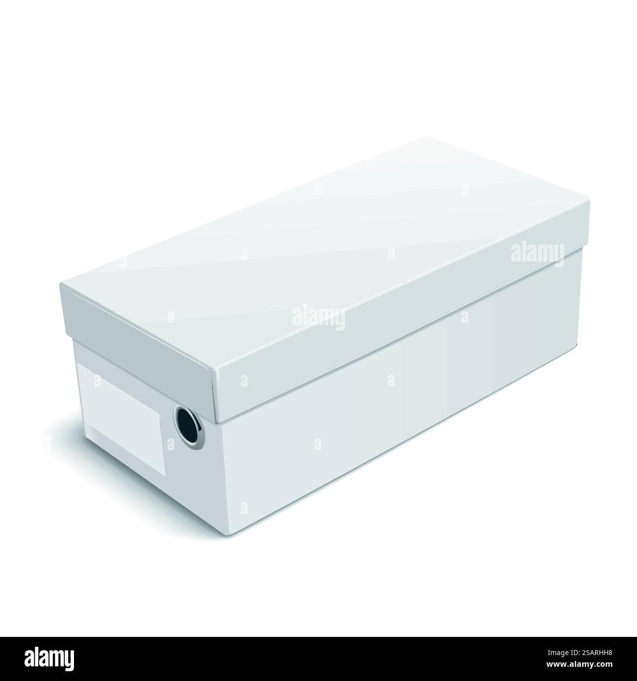 blank shoes box with label isolated on white background. shoes box ...