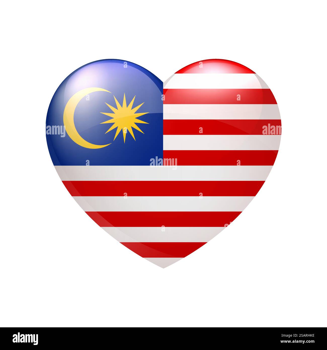 Malaysia flag in heart. Vector emblem icon. Country love symbol ...