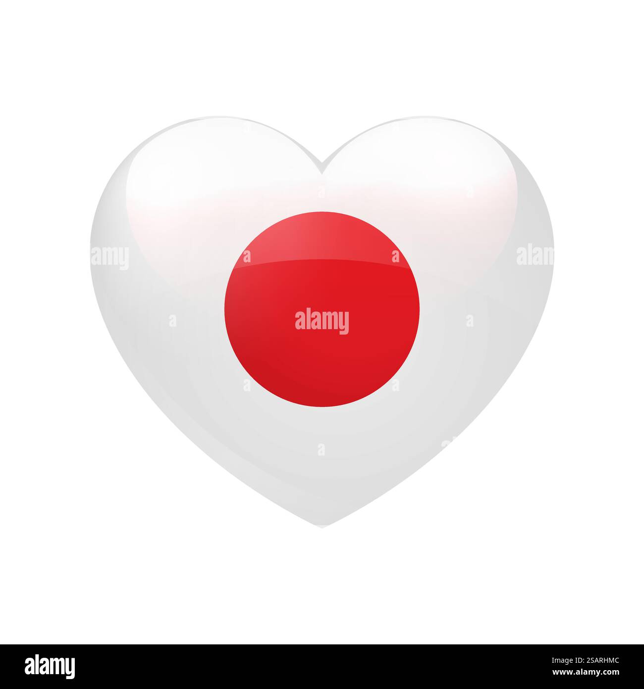 Vector Japan Flag Heart icon. Japanese glossy emblem. Country love ...