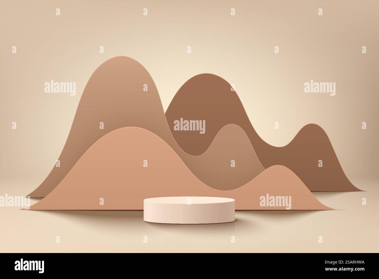 Cream 3d room background Stock Vector Images - Alamy