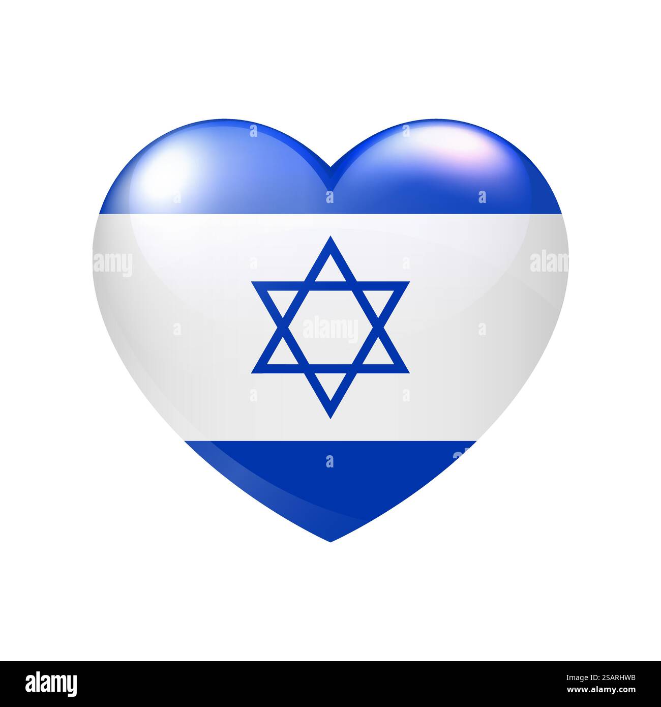Flag of Israel in heart. Israeli emblem icon vector. Country love ...