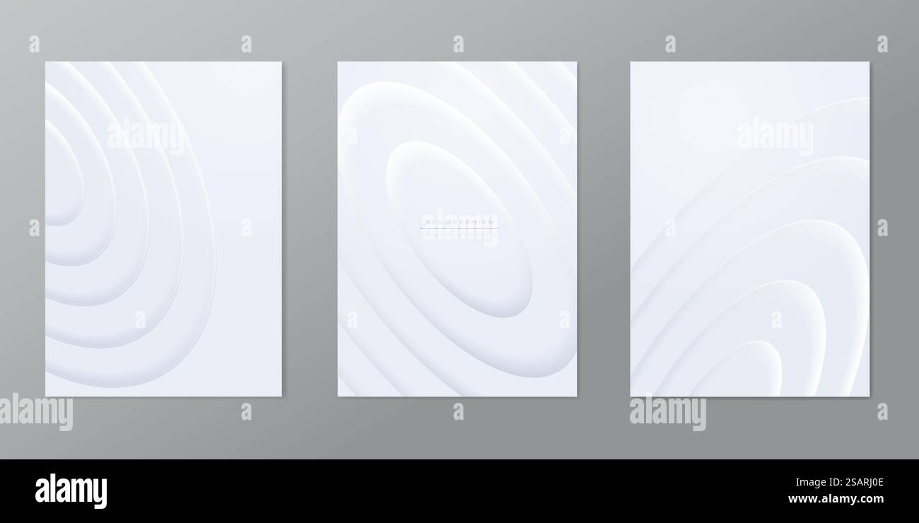 Abstract white backgrounds with Neumorphic Circles. Round geometric ...