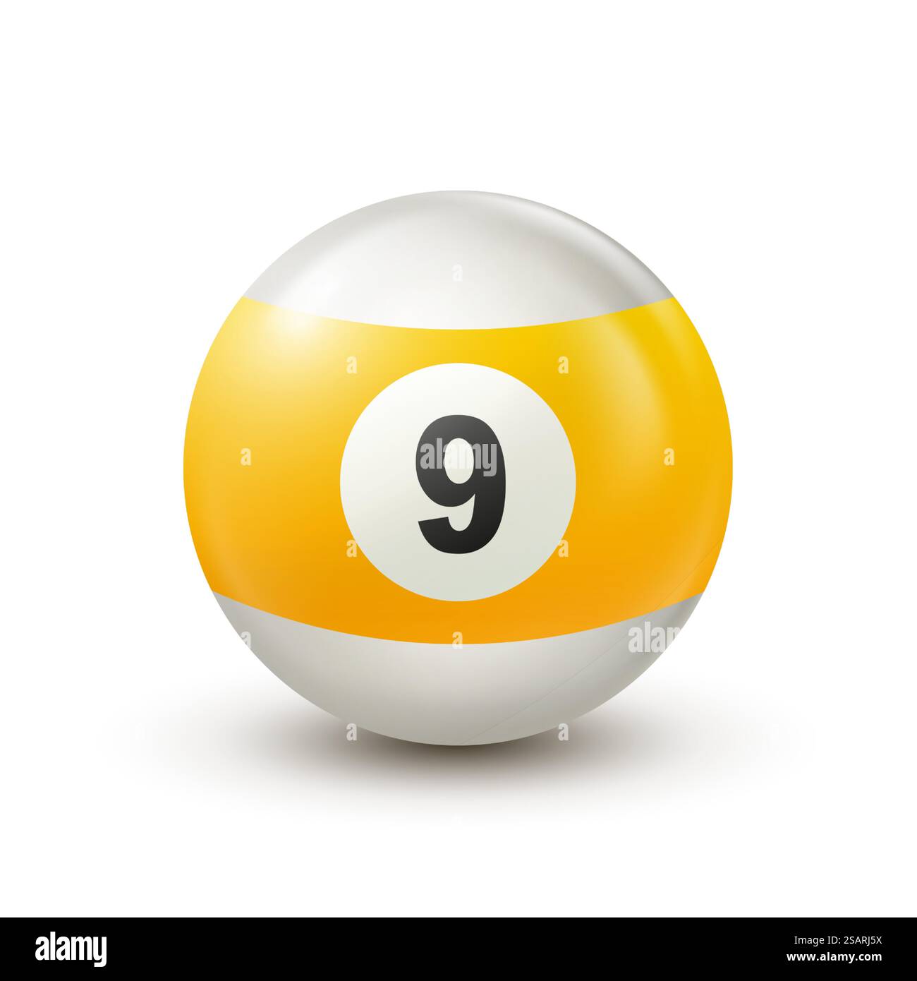 Billiard,yellow pool ball with number 9.Snooker or lottery ball on ...