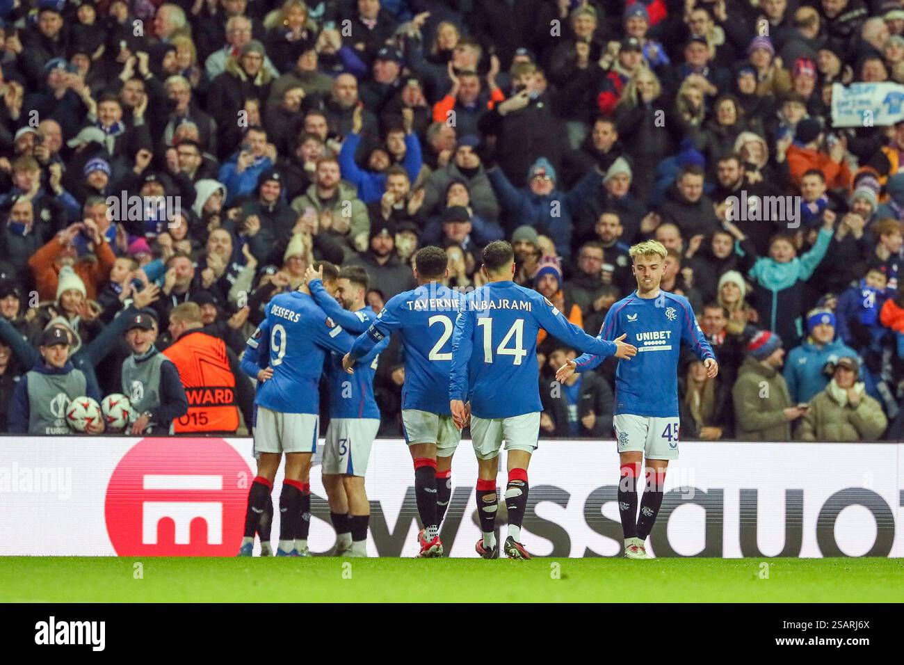 Glasgow, UK. 30th Jan, 2025. Rangers played the Belgian football team ...