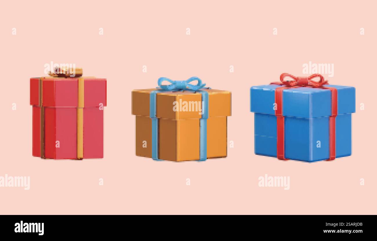 Colorful gift boxes ribbon Stock Vector Images - Alamy