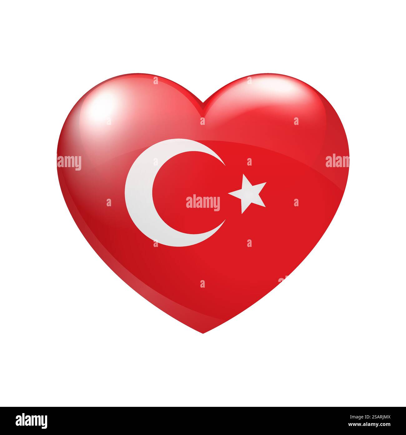 Turkey Flag Heart icon. Country love symbol. Vector isolated emblem ...