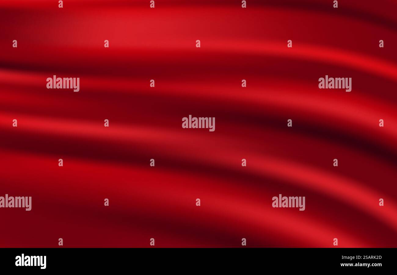 Luxury red silk fabric background. Red satin with wavy folds. Texture ...