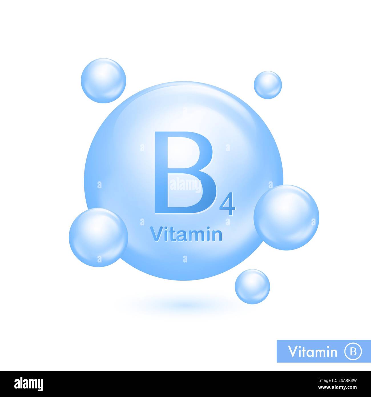 Vitamin B4 vector icon. 3D drop pill capsule. Vitamin complex design ...