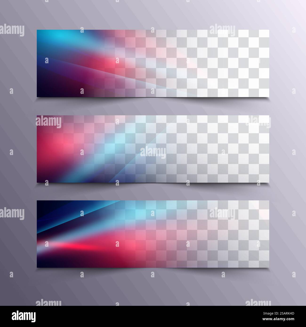Vector Abstract technology banners set. Blue and red color poster ...