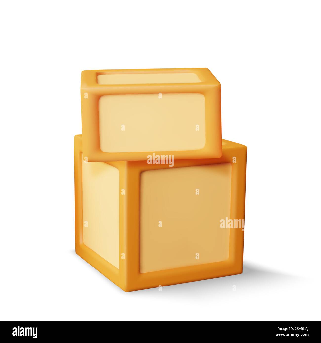 3D Stack of Cardboard Boxes Isolated. Render Heap Post Parcel in Craft ...