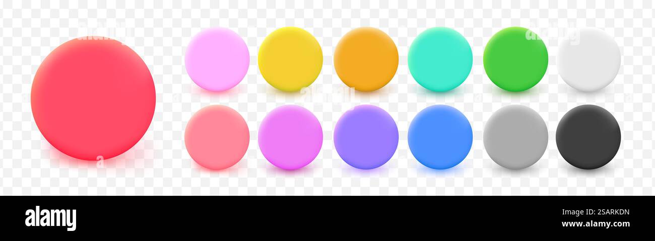 Realistic 3d blank circle set. Vector empty round button collection. Badge emblems Stock Vector ...