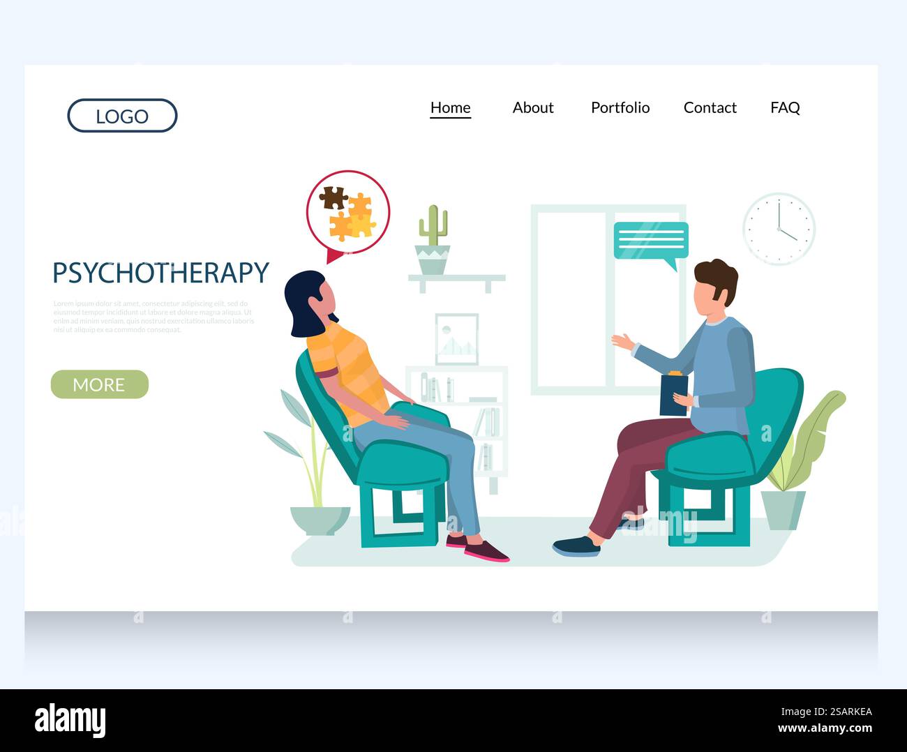 Psychotherapy vector website template, web page and landing page design ...