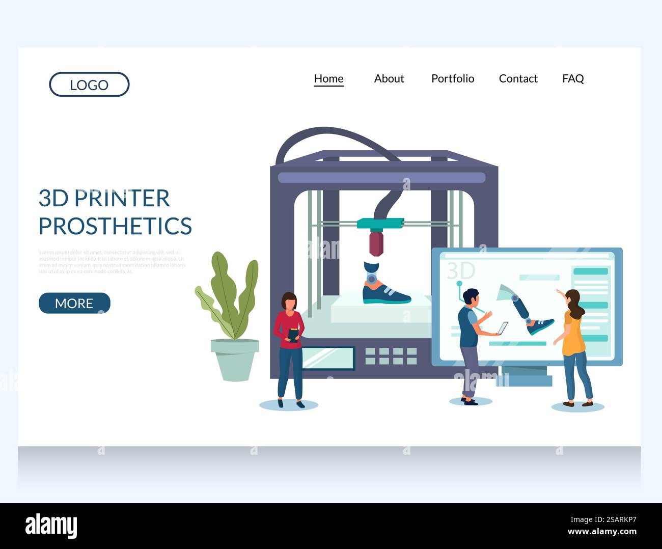3d printer prosthetics vector website template hi-res stock photography ...